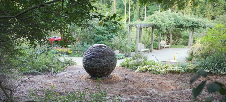 Brookside Gardens Maryland | Stone Garden Sphere Sculpture